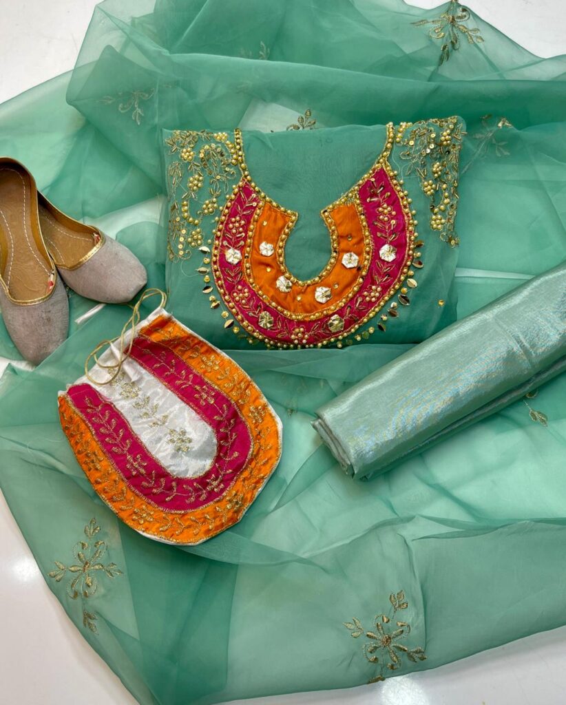 Organza Dresses Designs With Khussa 5Pcs – iqracollection.pk